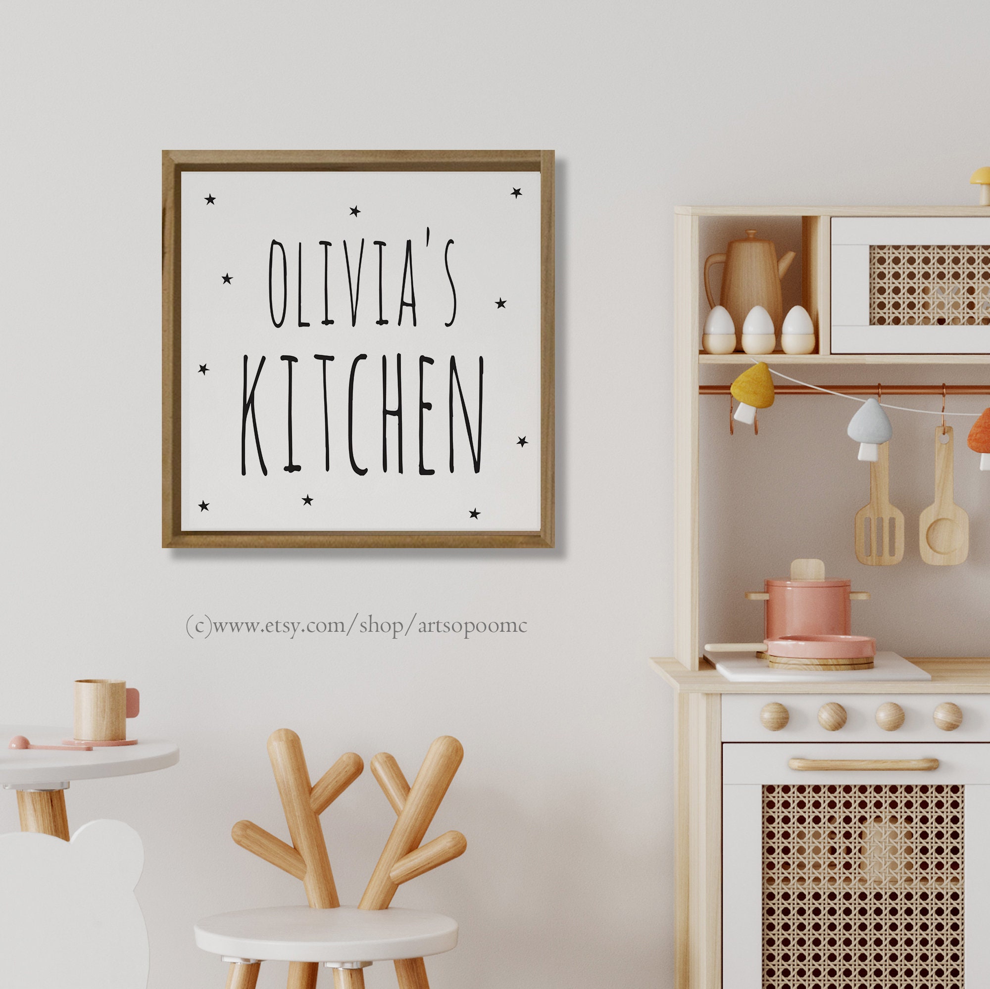 Custom / Kids Kitchen Sign Printable Name Sign for Nursery | Etsy