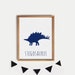 Printable Dinosaurs Poster Wall Decor Navy Dark Blue Nursery - Etsy