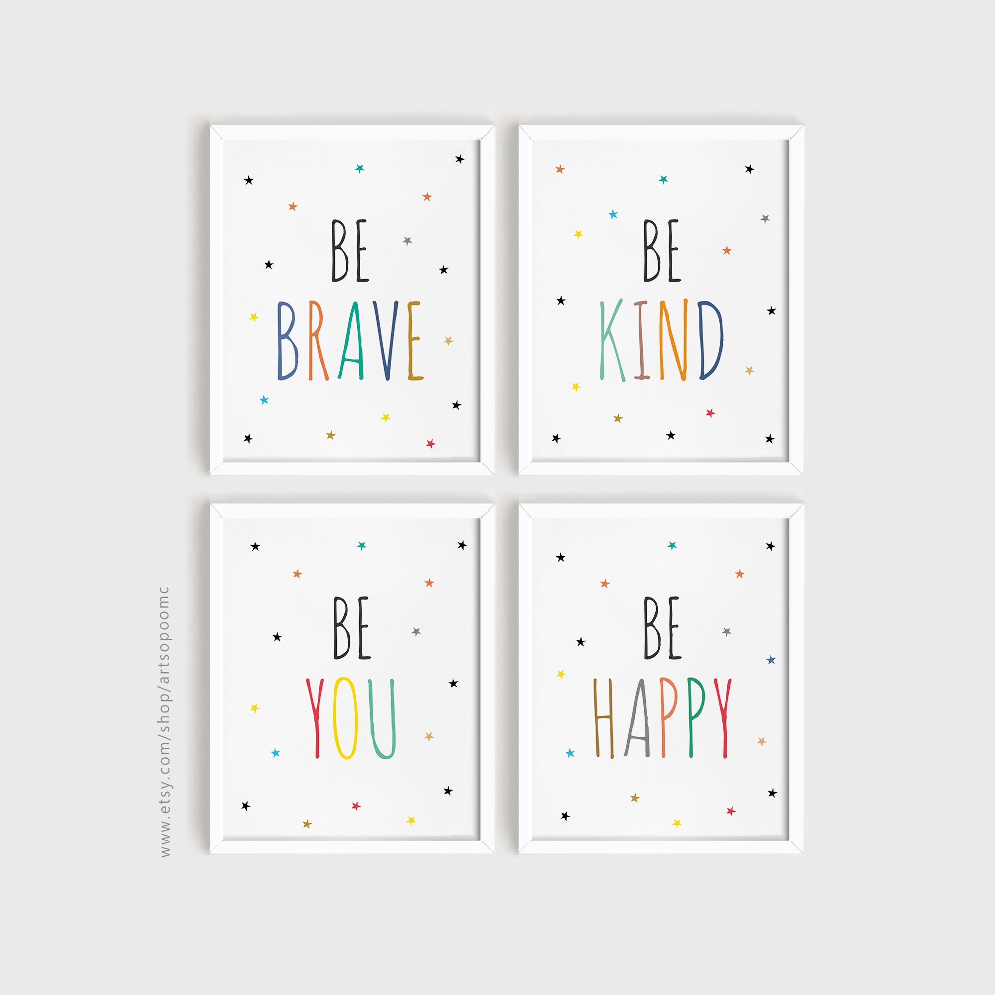 Instant Download Be Brave Be Kind Be You Be Happy Kids room | Etsy