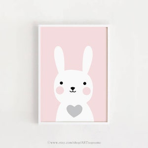 Pink Printable Nursery Wall Art Set of 3 Poster Baby Girl Print Kids ...