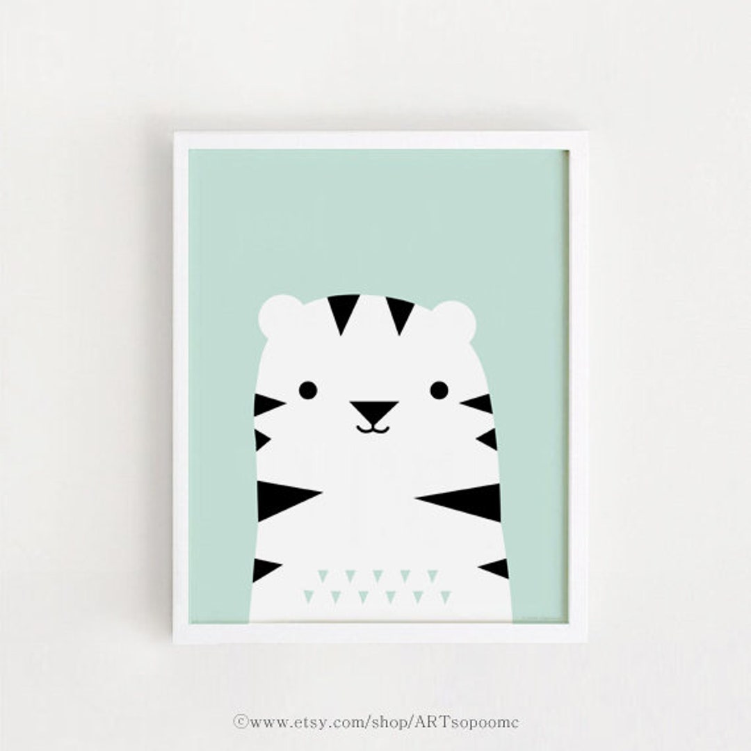 Cute Tiger Poster Kawaii Bebe Printable Art Kids Room Wall Art Print ...