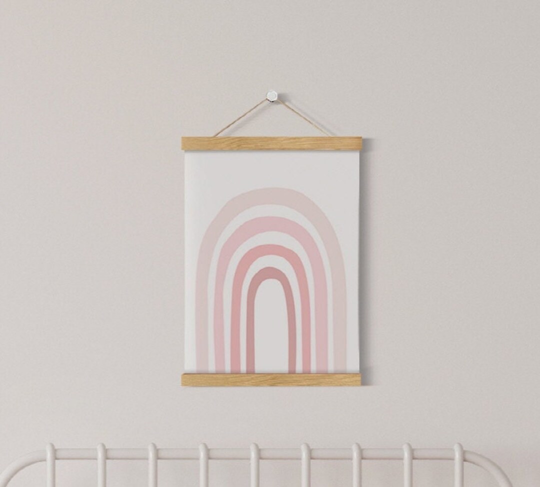 Pink Rainbow Canvas Banner Hanging Set Nursery Boho Wall Art - Etsy
