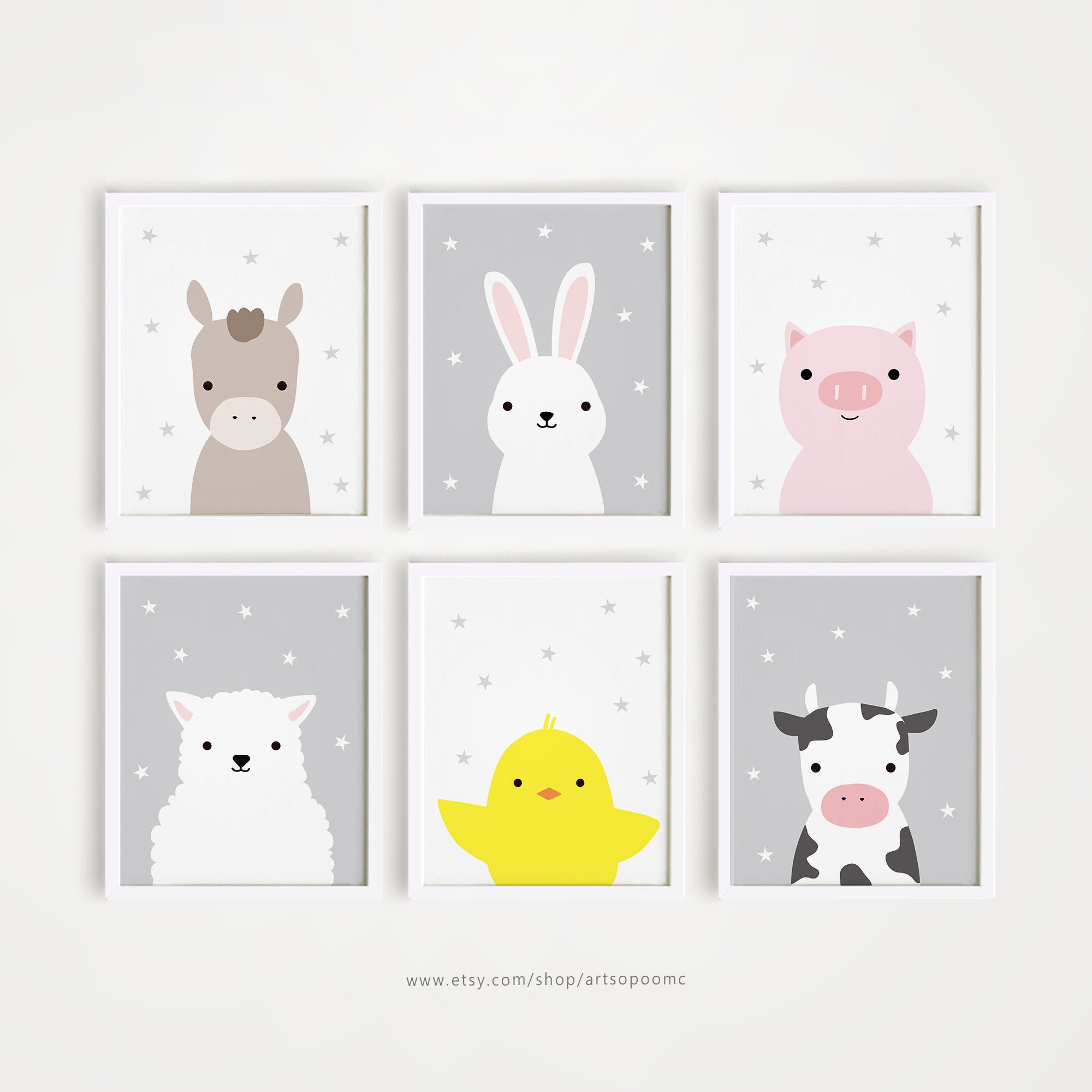 Nursery animal art baby animal prints nursery decor baby | Etsy