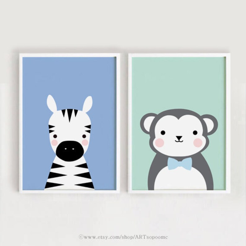 Printable Nursery wall Art Set of 6 Poster Baby art Kids room | Etsy