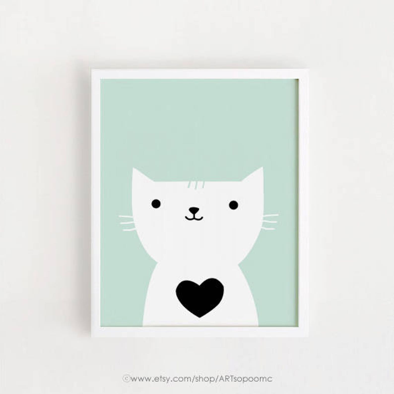 Bebe Cat Poster Cute Kawaii Printable Art Kids Animal | Etsy