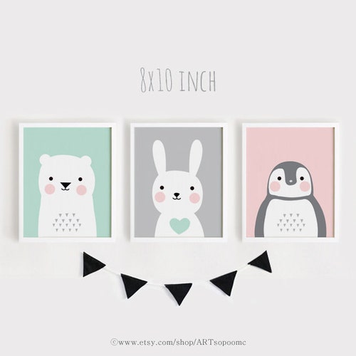 Pink Printable Nursery Wall Art Set of 6 Poster Baby Girl - Etsy