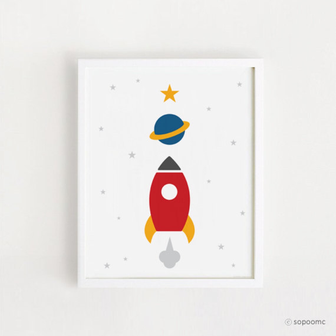 Printable Outer Space Nursery Art Spaceship Room Art Rocket - Etsy