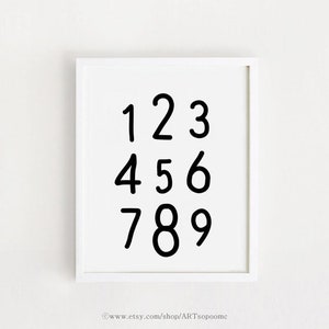 Digital Print Download - Alphabet and Number Poster Set of 3 Printable ...