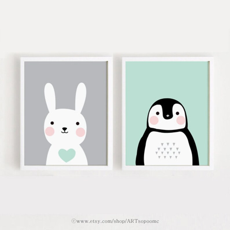 Printable Nursery Art Set of 4 Poster Baby Wall Art Kids Room - Etsy