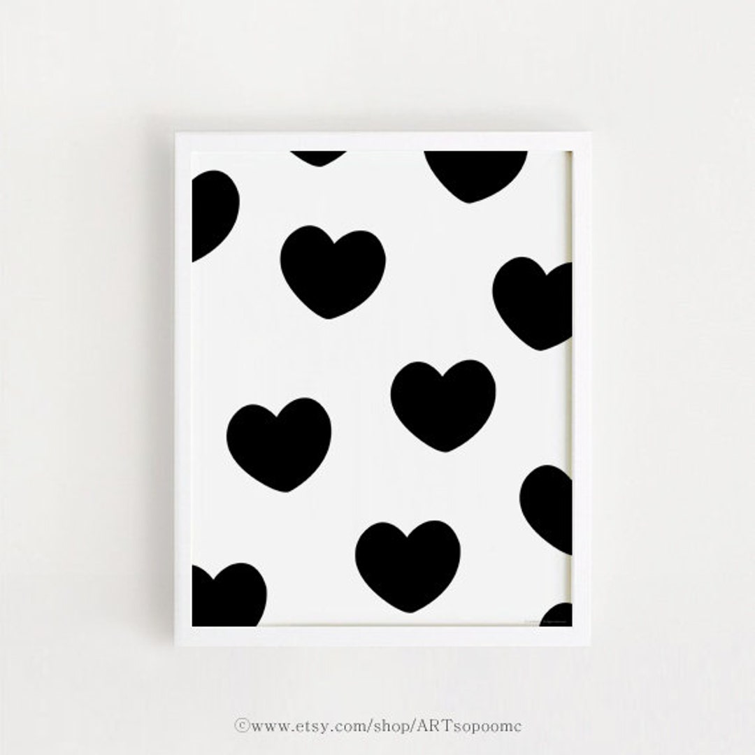 Heart Pattern Printable INSTANT DOWNLOAD Poster Baby Room Wall Art ...