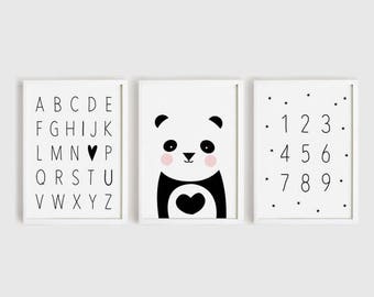 Alphabet Printable Poster Black and White Decor Simple Cute | Etsy