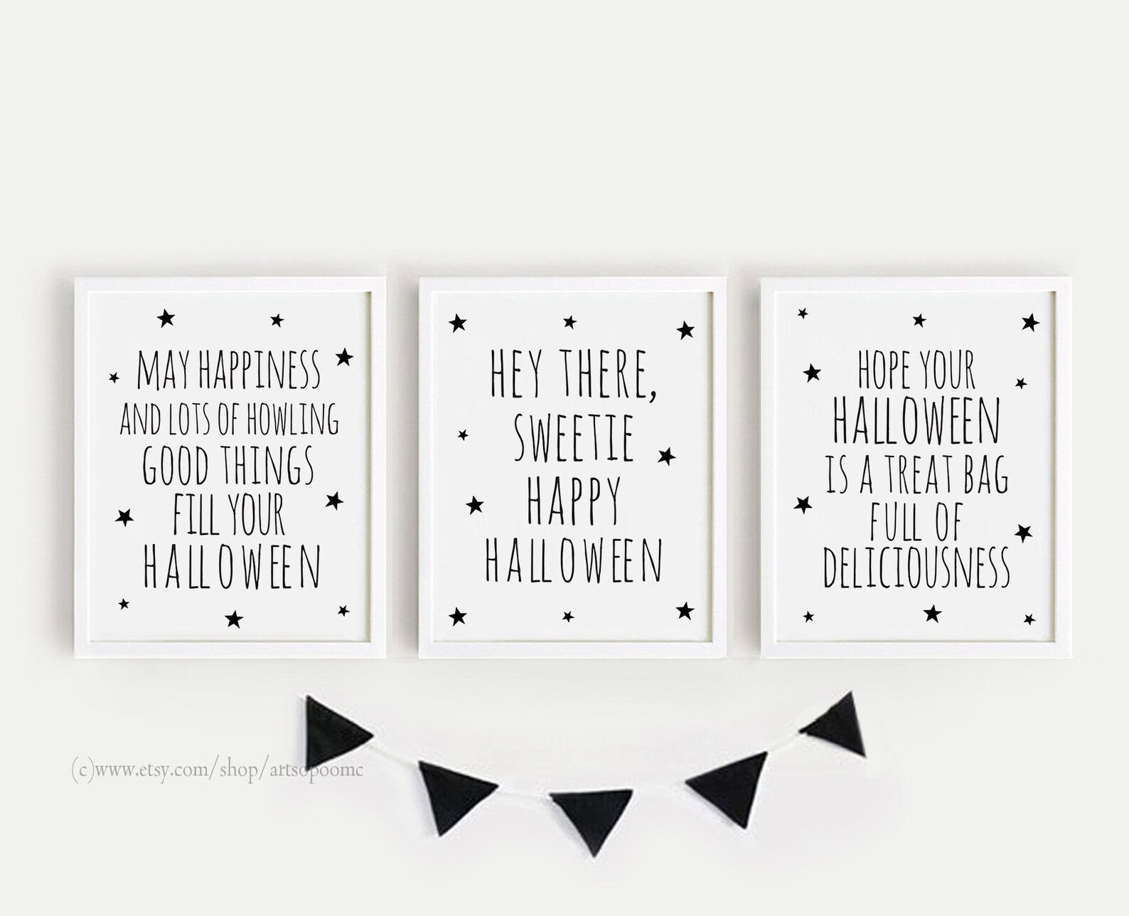 Halloween Quotes Printables for Kids Wall Art Set of 3 Poster - Etsy