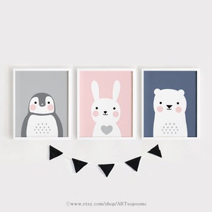 Printable Nursery Art Set of 3 Poster Baby Wall Art Kids Room Decor ...