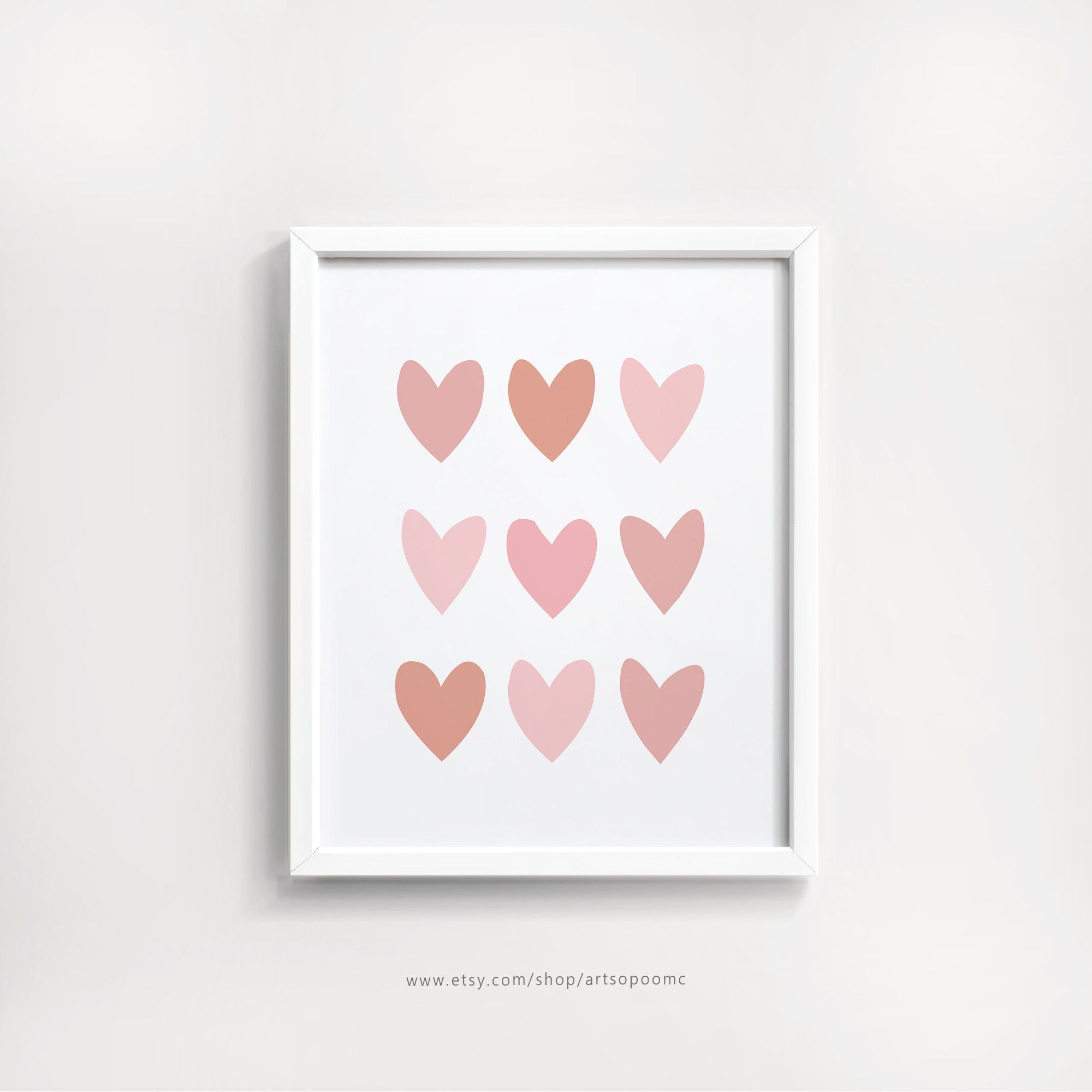 Printable Pink Nursery wall Art Set of 6 Poster Baby girl | Etsy