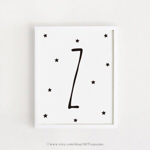 INSTANT DOWNLOAD Letter Z Print Printable Wall Art Black and White ...