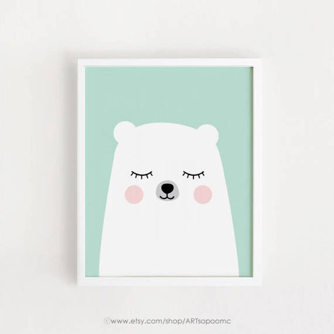 Printable Bear Art Poster Bebe Instant Download Baby Room Decor Cute ...