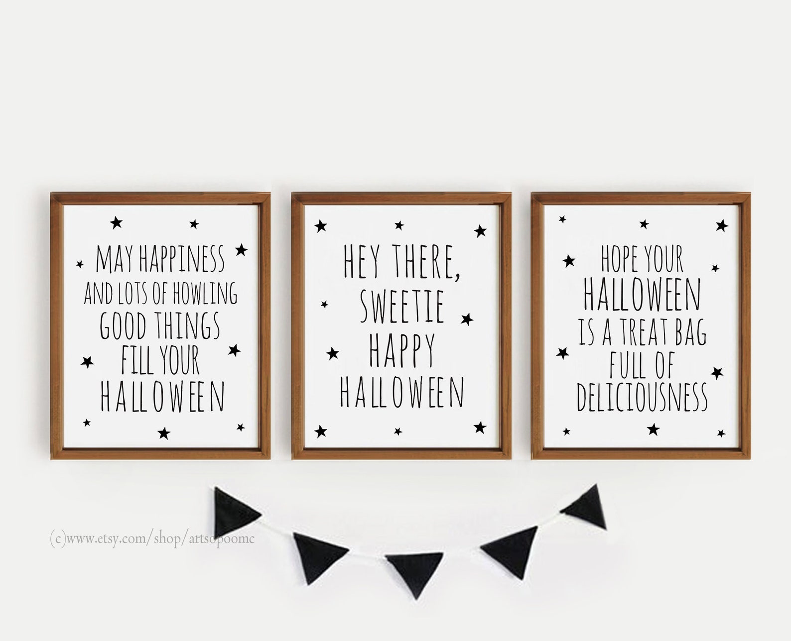Halloween Quotes Printables for Kids Wall Art Set of 3 Poster - Etsy