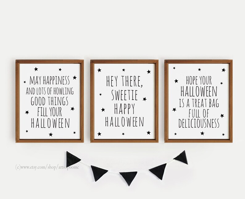 Halloween Quotes Printables for Kids Wall Art Set of 3 Poster - Etsy