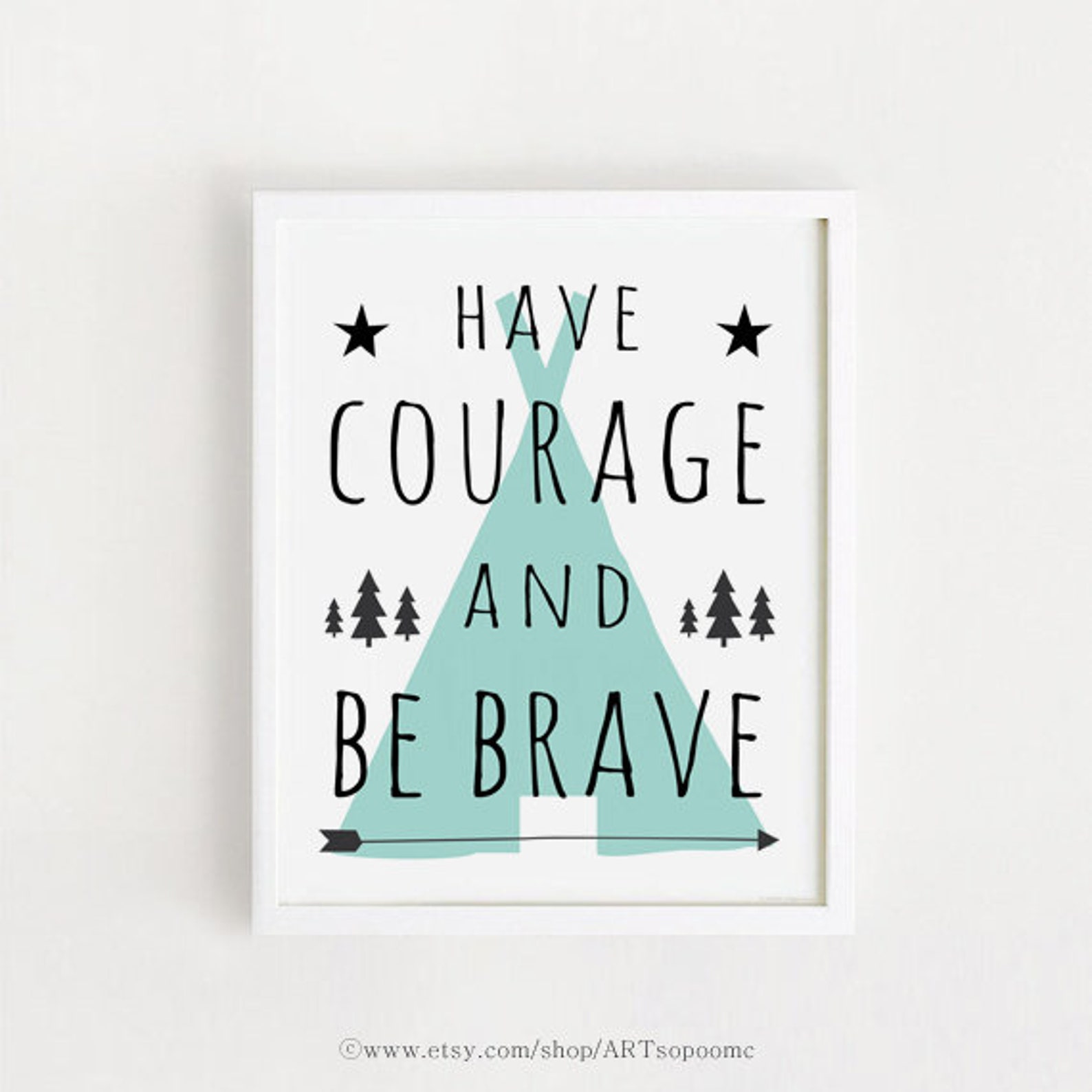 Instant Download Have Courage and Be Brave Quote poster Kids | Etsy