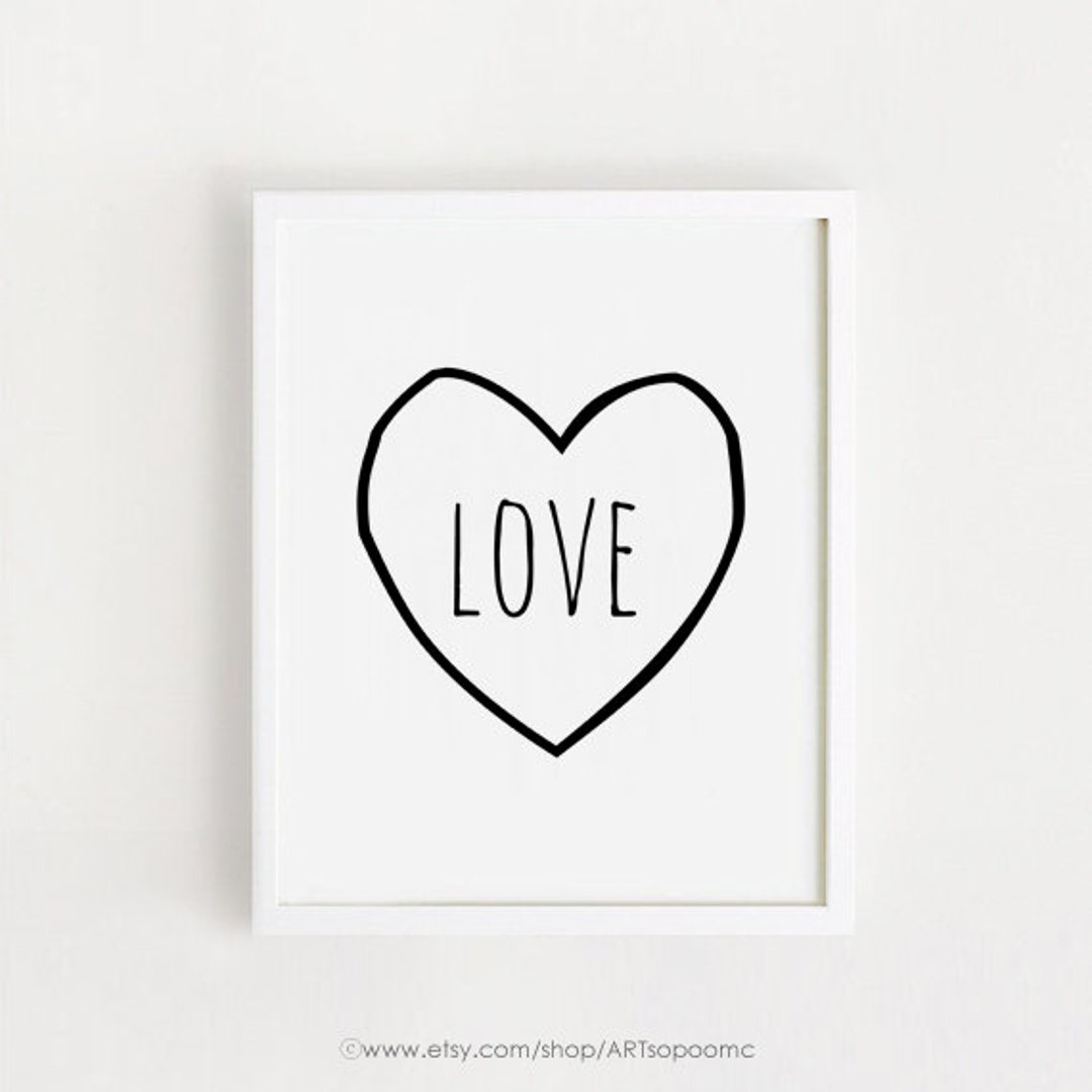 LOVE Heart Printable INSTANT DOWNLOAD Poster Baby Room Wall Art Decor ...
