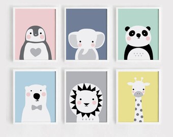 Printable Nursery Wall Art Set of 4 Poster Baby Art Kids Room | Etsy