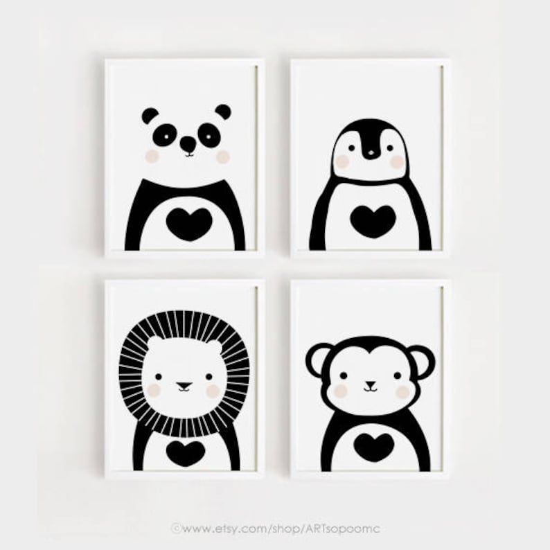 Printable Nursery Art Set of 4 Poster Baby room Wall art Kids | Etsy