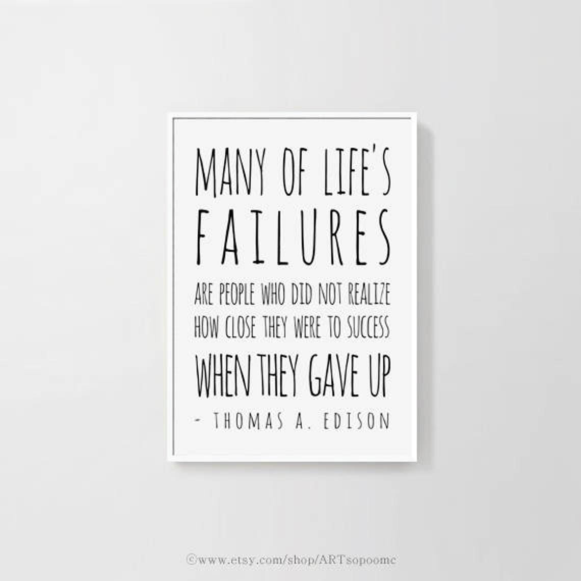 Thomas Edison Quotes Poster Wall Art Quotes Printable Art - Etsy