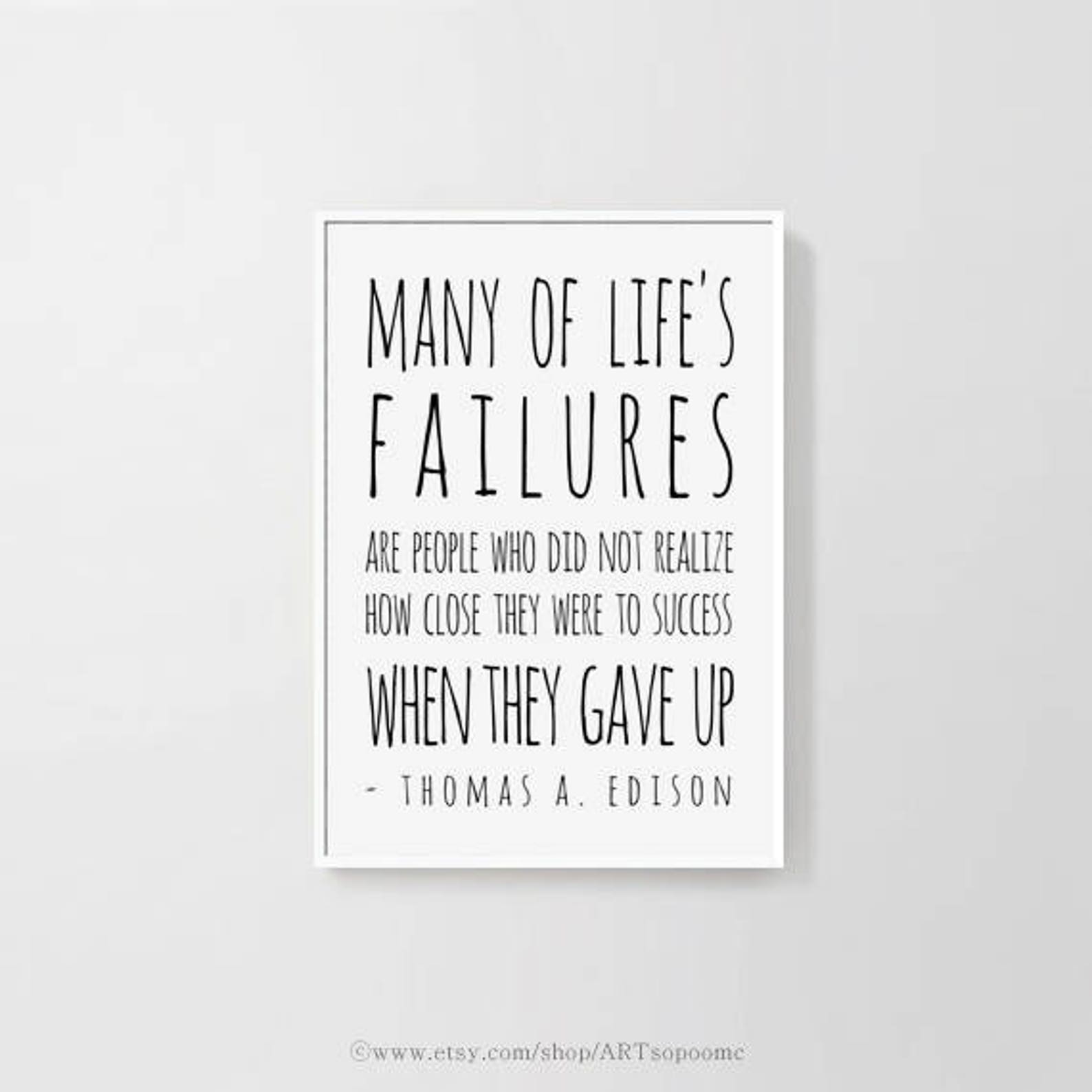 Thomas Edison Quotes Poster Wall Art Quotes Printable Art - Etsy
