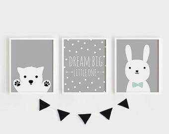 Printable Nursery Art Set of 3 Poster Baby Room Wall Art Kids | Etsy