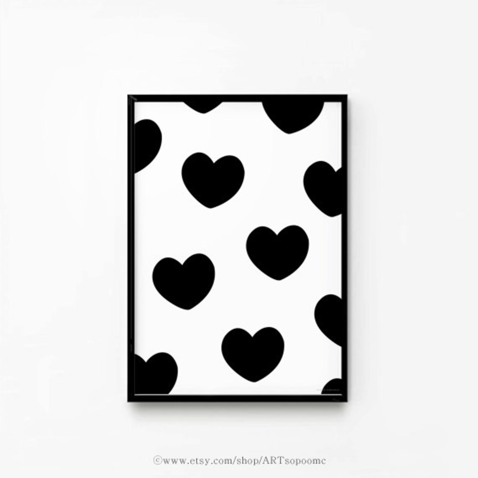 Heart Pattern Printable INSTANT DOWNLOAD Poster Baby Room Wall | Etsy