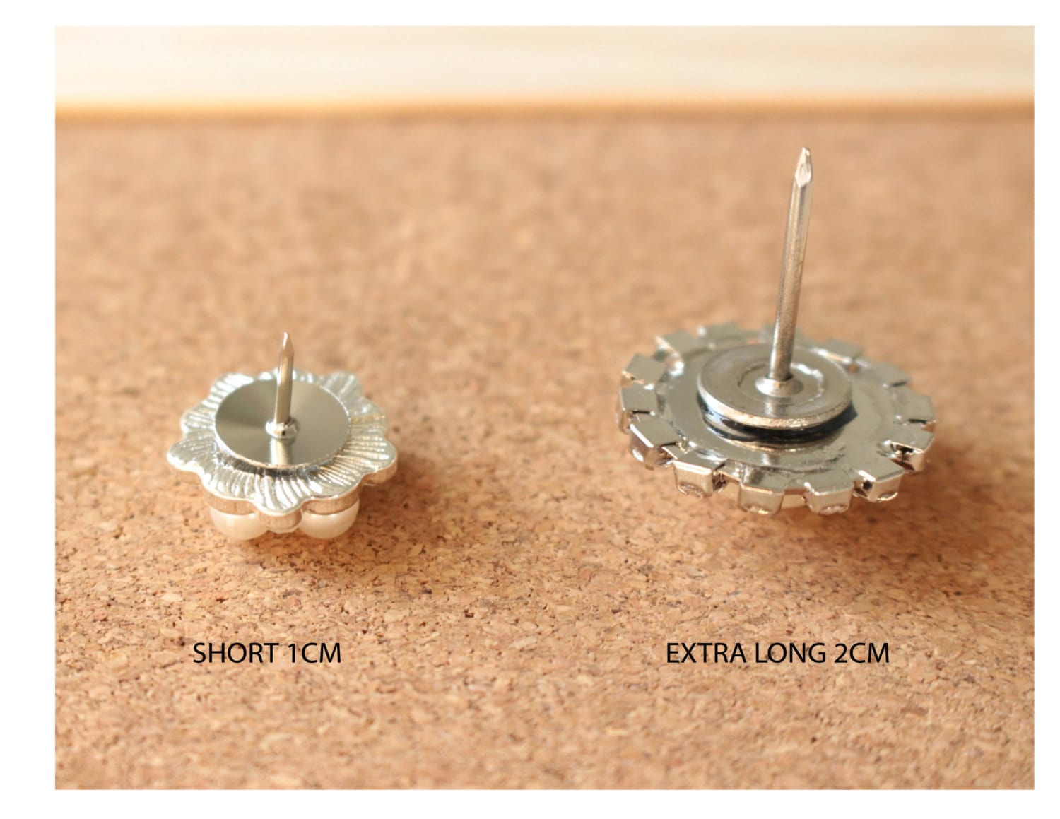 Mixed Size Fabric Covered Push Pins Flat Button Thumbtacks - Etsy