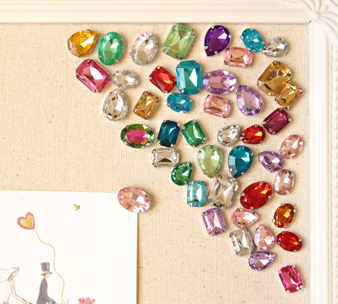 Mixed Rhinestone Push Pins Rhinestone Thumbtacks Colorful - Etsy