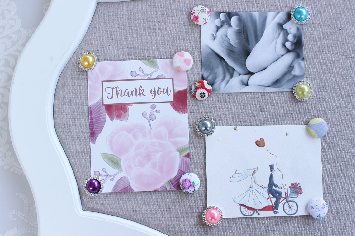 Rhinestone and Cotton Fabric Push Pins Mix Set Combo Set - Etsy