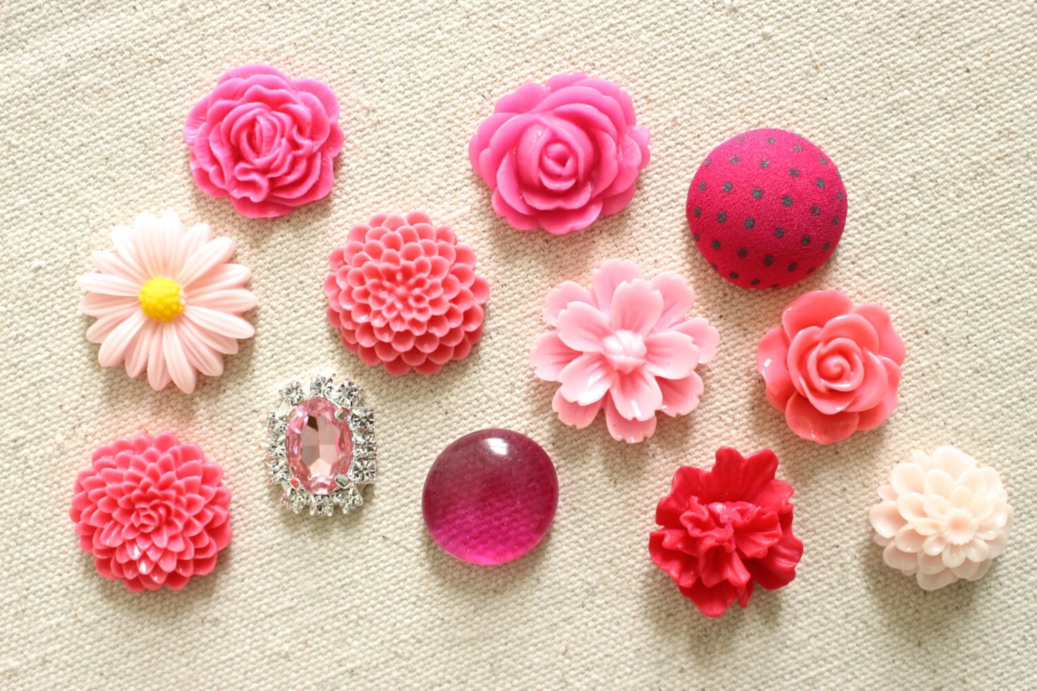 Mixed Pink 12 Piece Flower Magnets Coral Magnets Home - Etsy