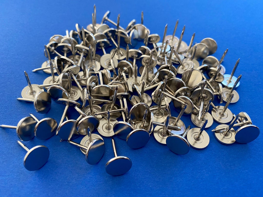 17mm Silver Flatback Extra Long Tacks, Steel Nail, Flat Head Upholstery ...