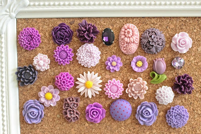 Purple Thumbtacks Violet Pushpin Set Lavender Bulletin Board - Etsy