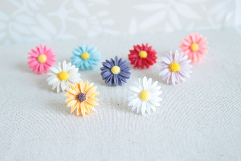 Large Daisy Push Pin Set Large Decorative Thumb Tacks Mixed - Etsy