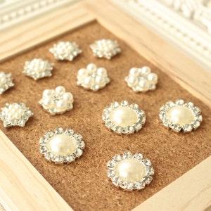 Mix Pearl Rhinestone Push Pins, Ivory Pearl Thumbtacks, Wedding Thumb ...