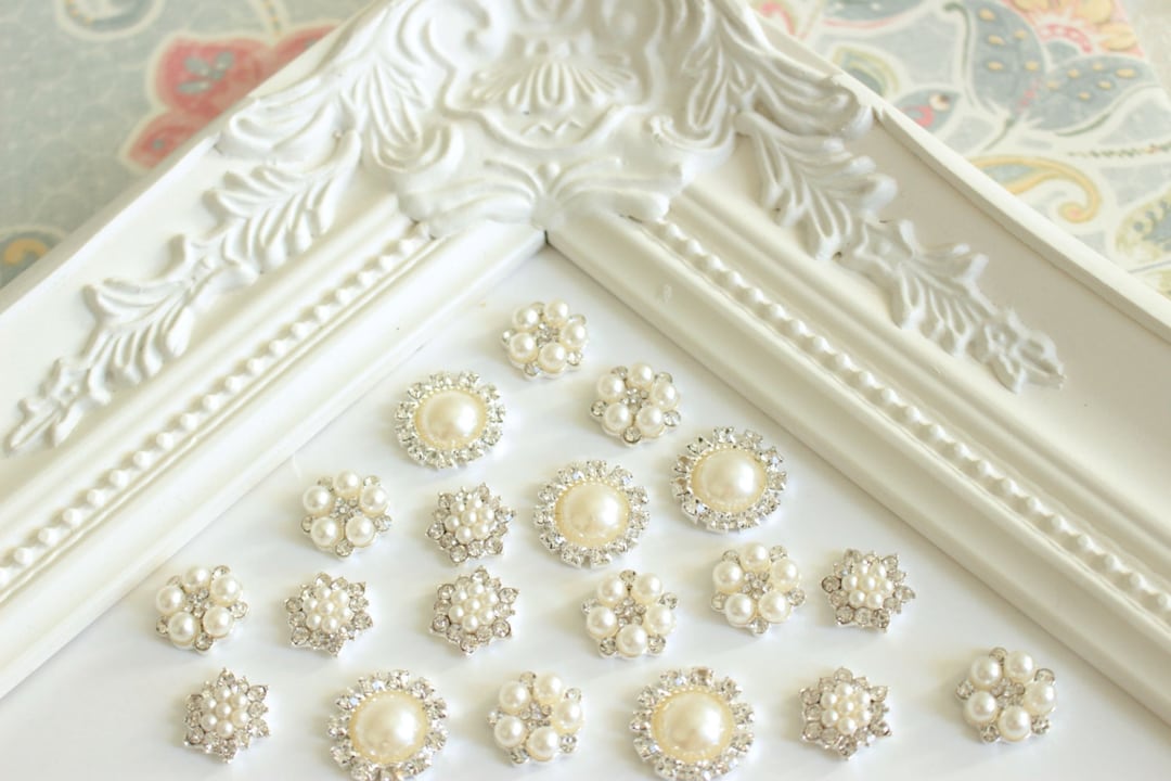 Mix Pearl Rhinestone Push Pins, Ivory Pearl Thumbtacks, Wedding Thumb ...