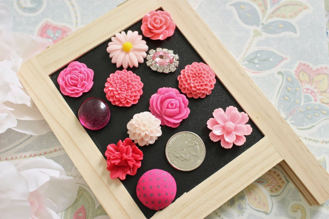 Mixed Pink 12 Piece Flower Magnets Coral Magnets Home - Etsy