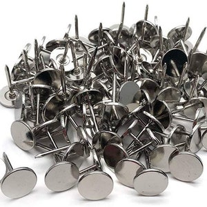 17mm Silver Flatback Extra Long Tacks, Steel Nail, Flat Head Upholstery ...