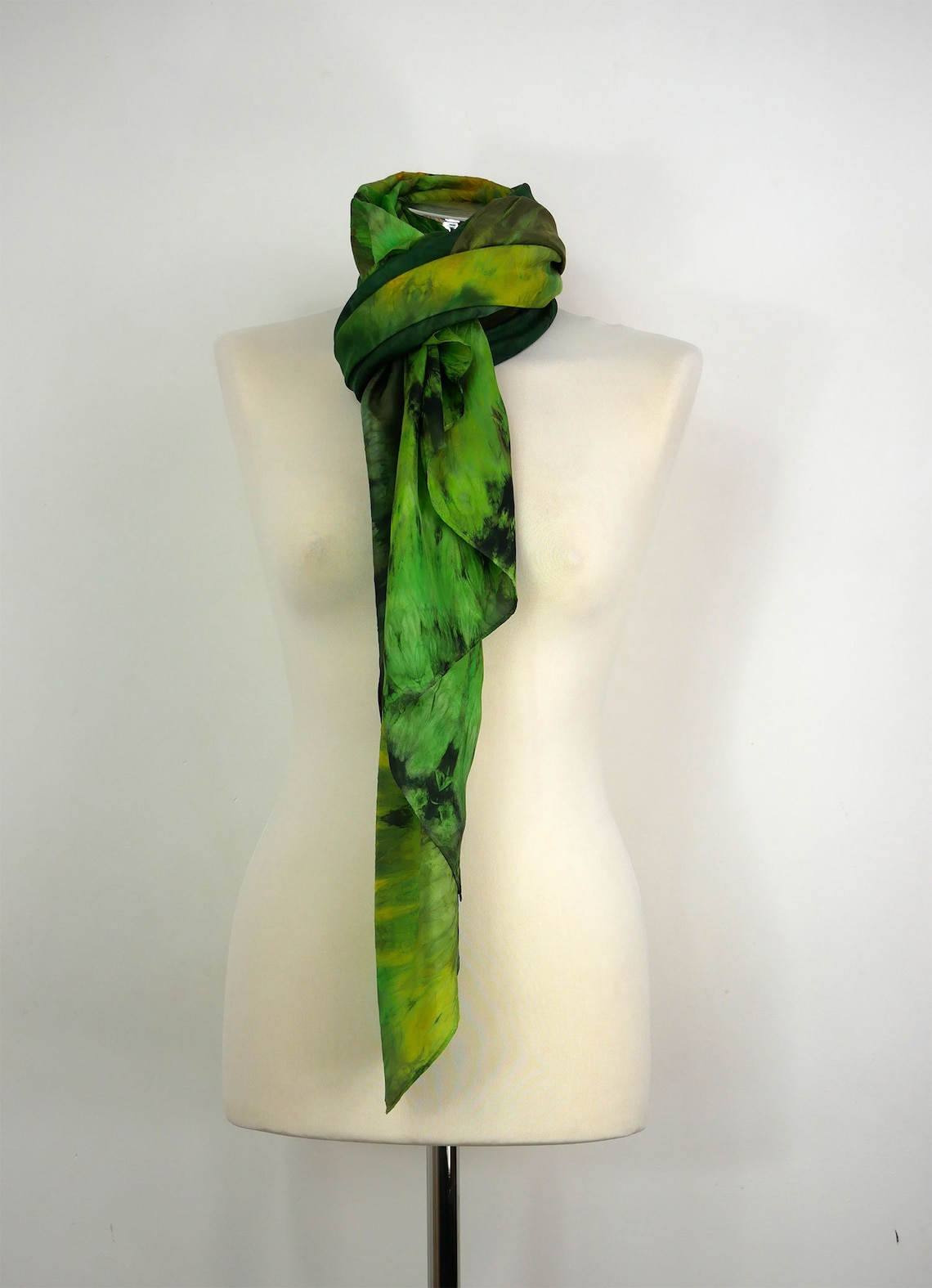 Green Silk Scarf Enchanted Forest Oversized Silk Scarf Green - Etsy UK