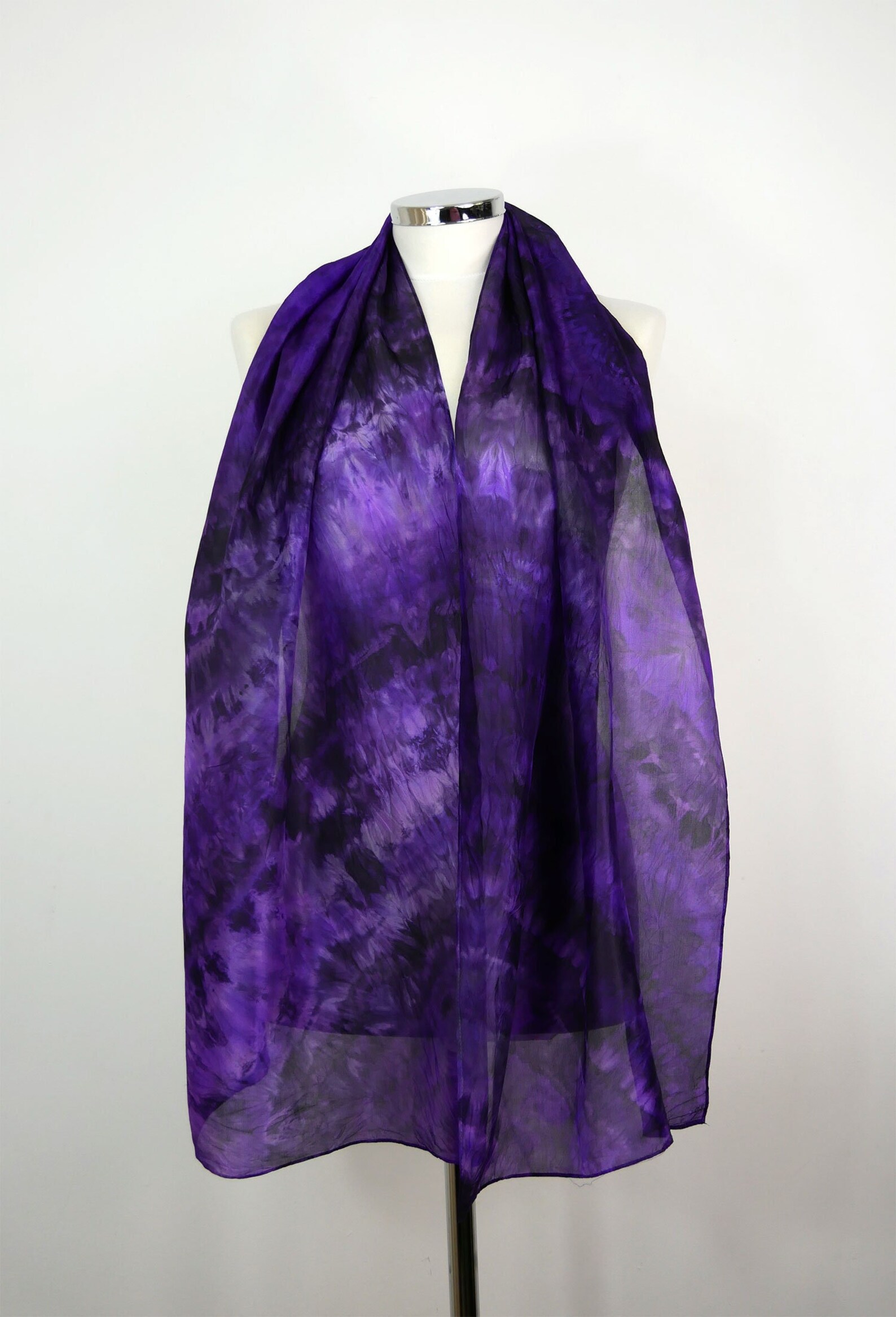 Purple Silk Scarf Women Purple Sky Hand Dyed Silk Scarf Oblong - Etsy UK
