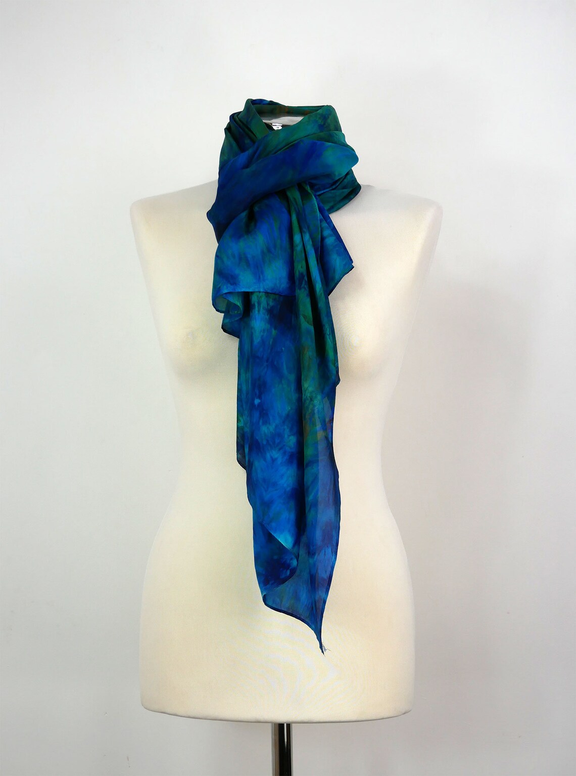 Blue Green Silk Scarf Ocean Escape Large Blue Shawl Blue Silk - Etsy UK