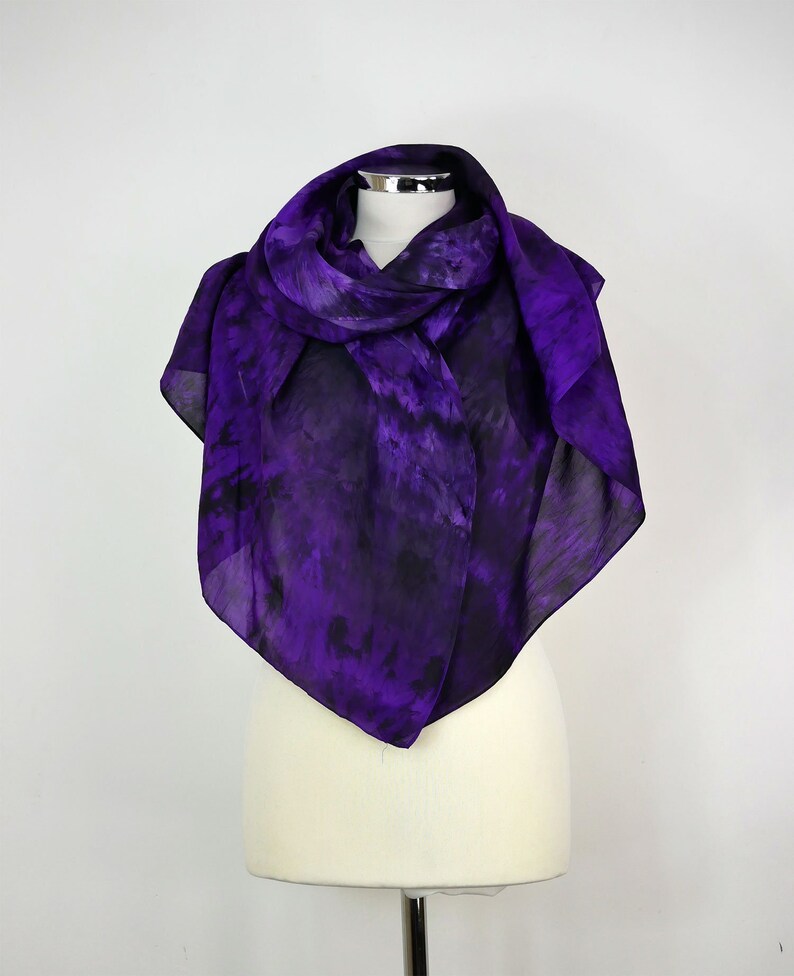 Purple Silk Scarf Women Purple Sky Hand Dyed Silk Scarf - Etsy UK