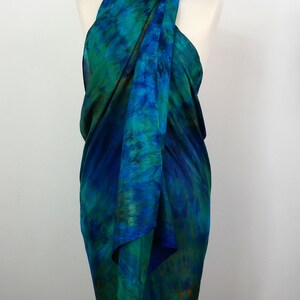 Blue Green Silk Scarf Ocean Escape Large Blue Shawl Blue Silk - Etsy UK