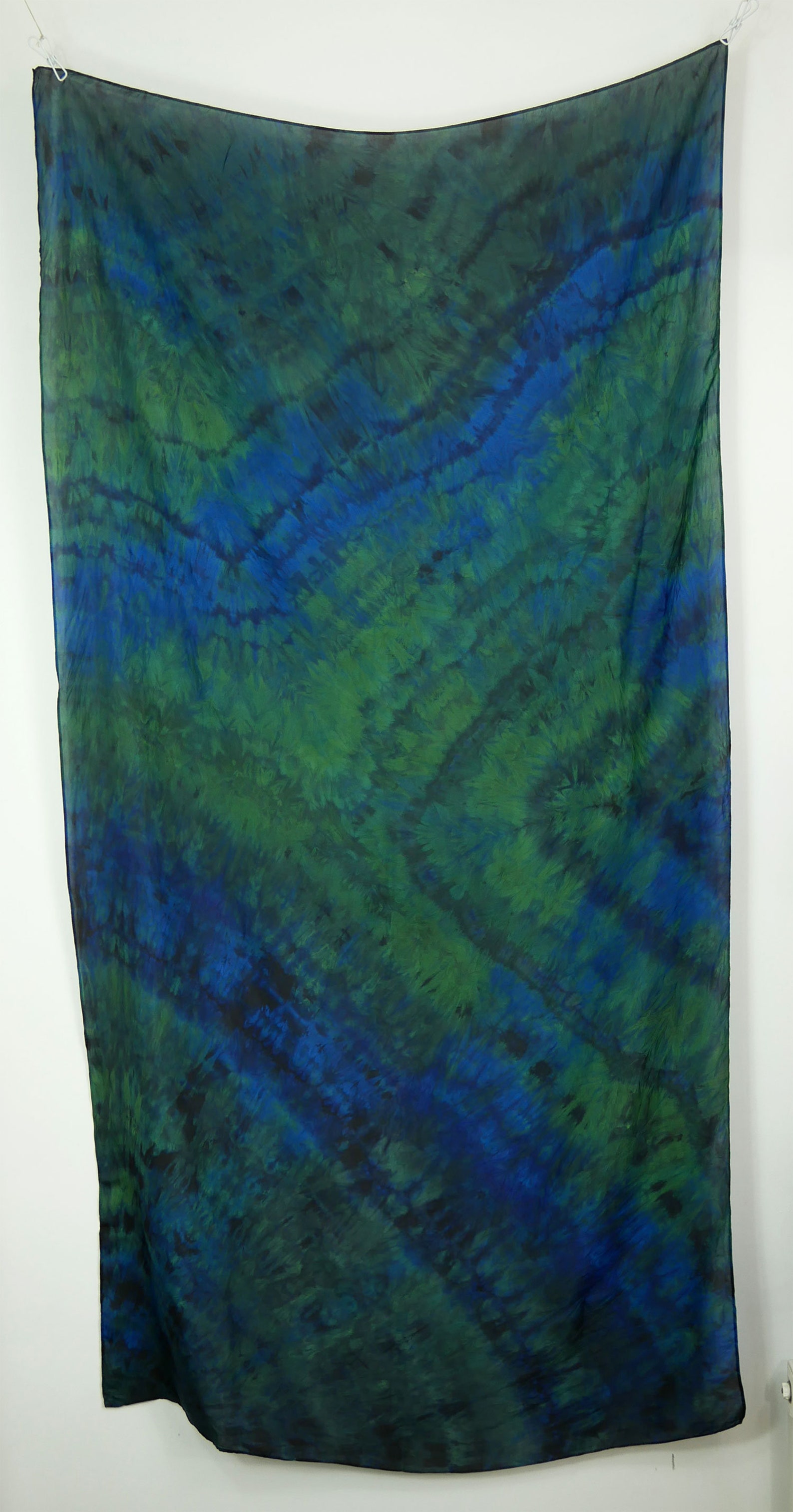 Green Blue Silk Scarf Uk Jungle Oversized Silk Scarf Hand Dyed | Etsy