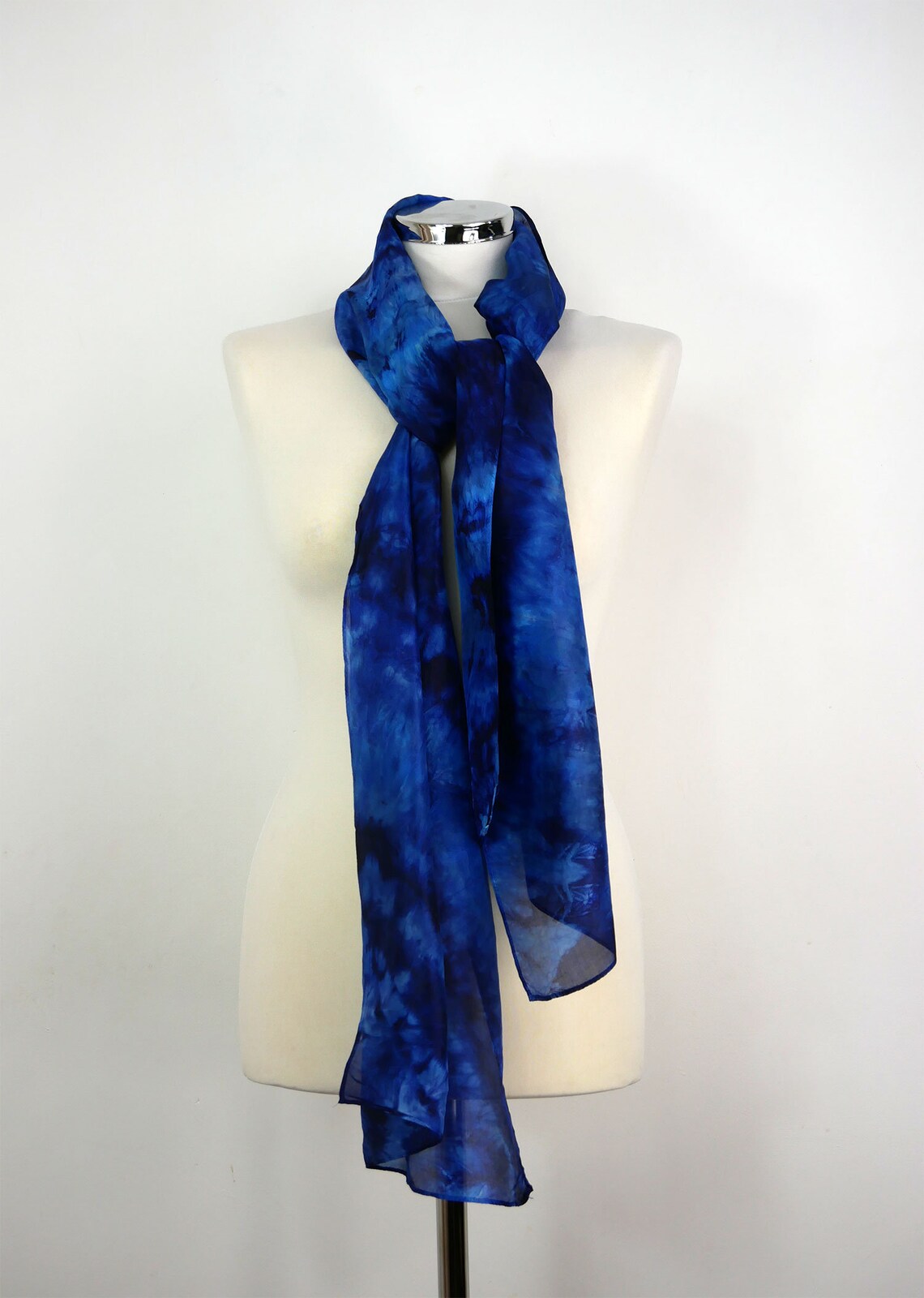 Blue Silk Scarf Women Indigo Dream Silk Scarf Hand Dyed Navy - Etsy