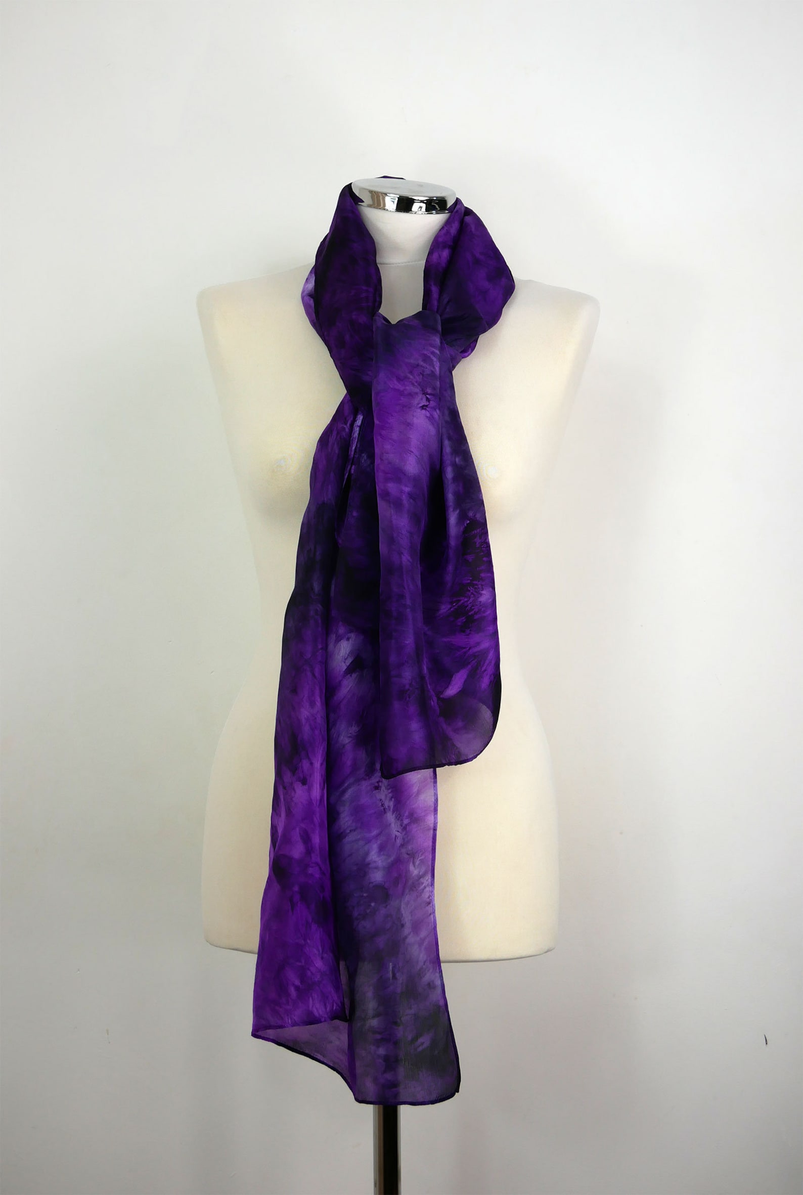 Purple Silk Scarf Women Purple Sky Hand Dyed Silk Scarf Oblong - Etsy UK
