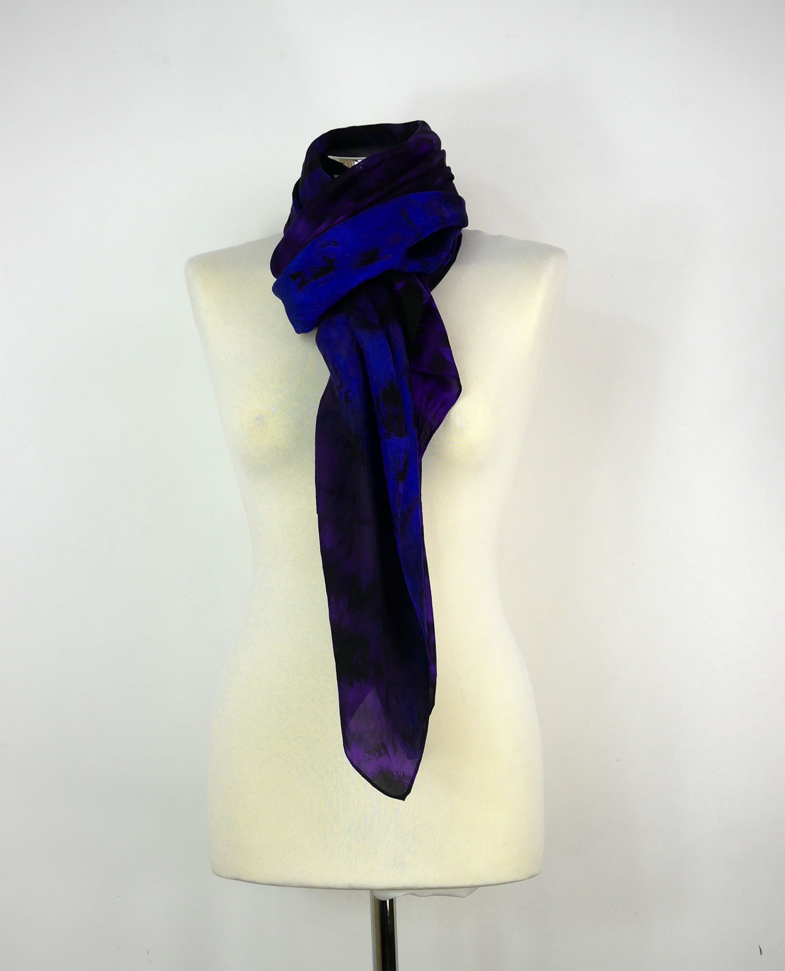 Purple Blue Silk Scarf Night in Venice Hand Dyed Large Silk - Etsy UK